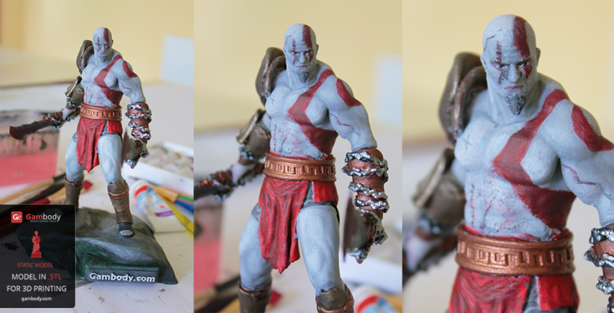 Lifelike Painted Kratos 3D Model - Press Release by Gamboody