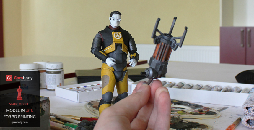 Gordon Freeman 3D Model: Printed and Painted
