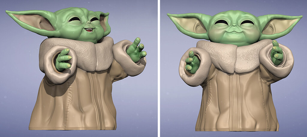 3D Printed Baby Yoda Figurines and Models with STL Files