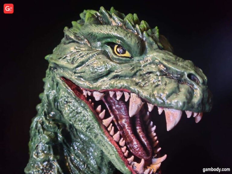 Godzilla 2000 3D Printed Bust Painting and Adding LEDs