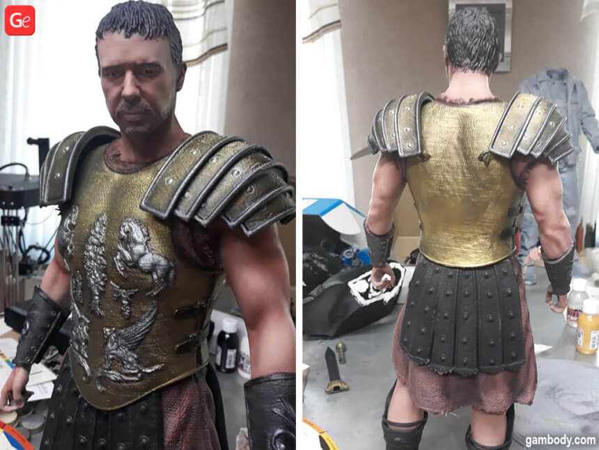 Gladiator 3D Model for Printing and Painting: Lifelike Maximus Figure