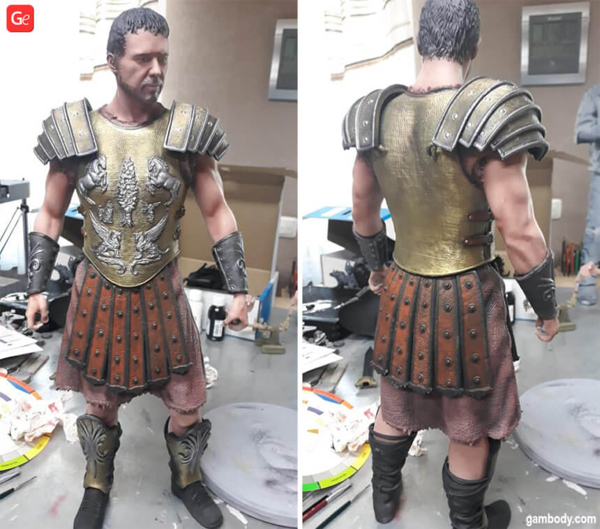 Gladiator 3D Model for Printing and Painting: Lifelike Maximus Figure