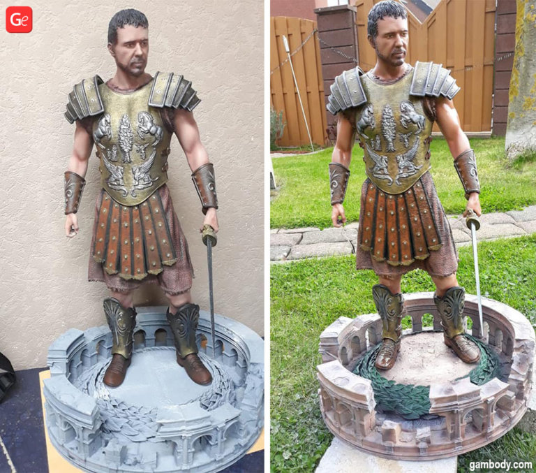 Gladiator 3D Model for Printing and Painting: Lifelike Maximus Figure