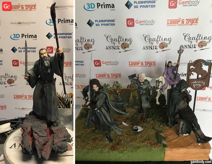 Lord of the Rings Miniatures, Action Figures 3D Printed for Diorama