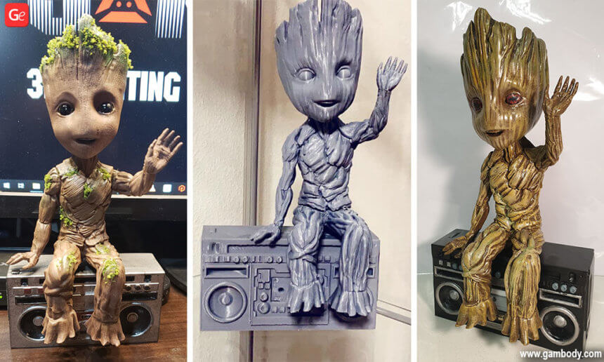 Groot 3D Print: Pictures of 3D Printed Baby Groot with STL Files