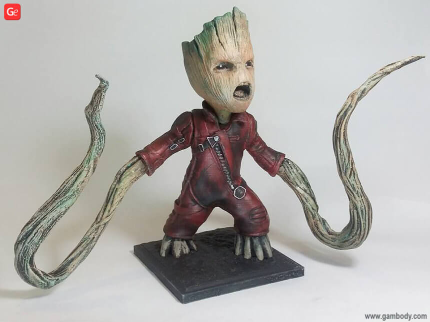 Groot 3D Print: Pictures of 3D Printed Baby Groot with STL Files