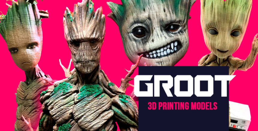 Groot 3D Print: Pictures of 3D Printed Baby Groot with STL Files