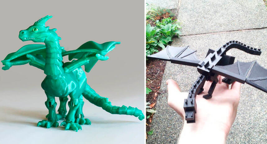 3D Printed Dragon: 3D Model with STL Files to 3D Print