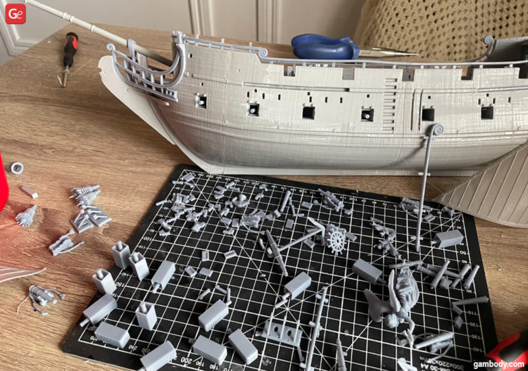 Black Pearl Pirate Ship 3D Model Into a Painted 3D Print