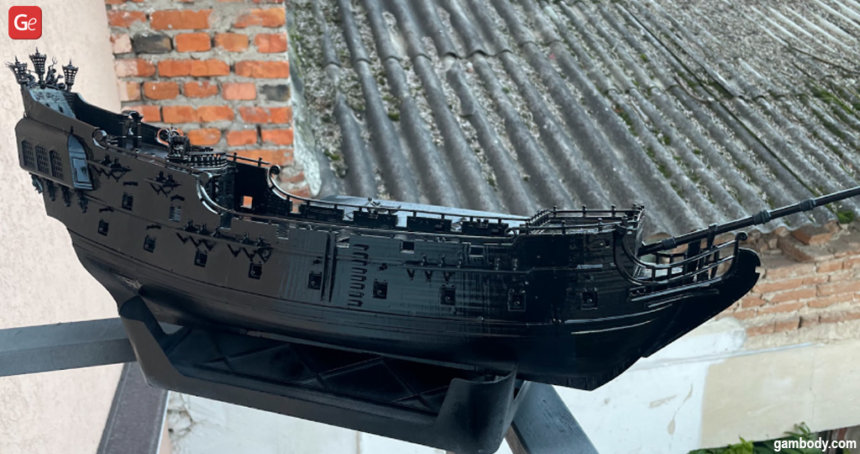 Black Pearl Pirate Ship 3D Model Into a Painted 3D Print