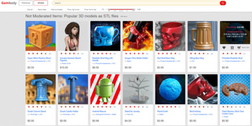 3D Printing Stock Section on Gambody Marketplace