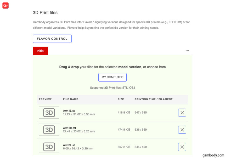 Stock 3D Models on Gambody: How to Upload Your Files
