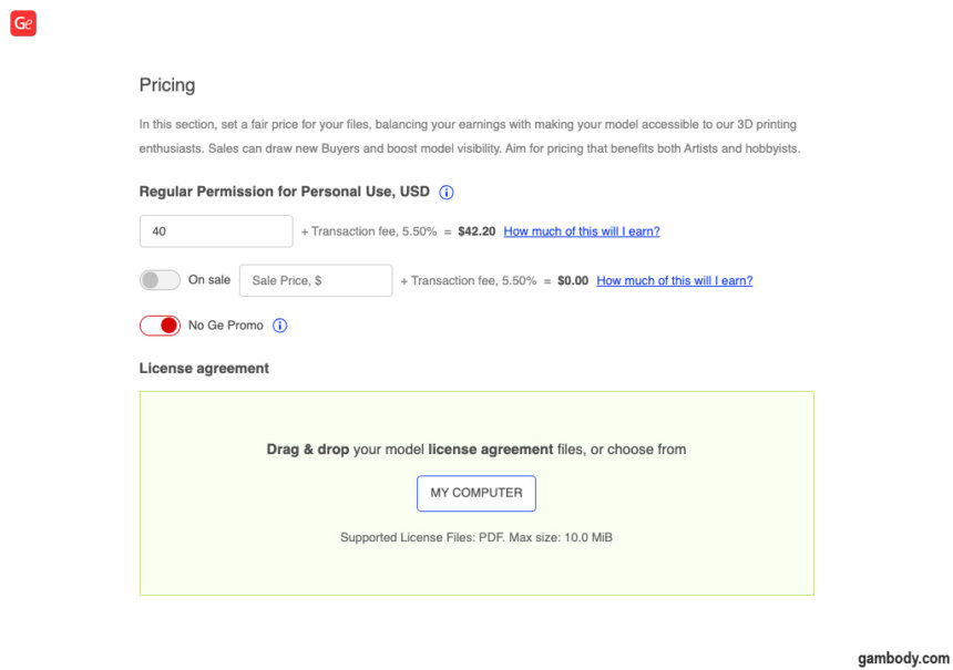 Stock 3D Models on Gambody: How to Upload Your Files