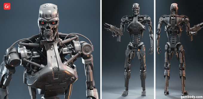 Terminator Endoskeleton as Humanoid Robot: 3D Printed Experiment