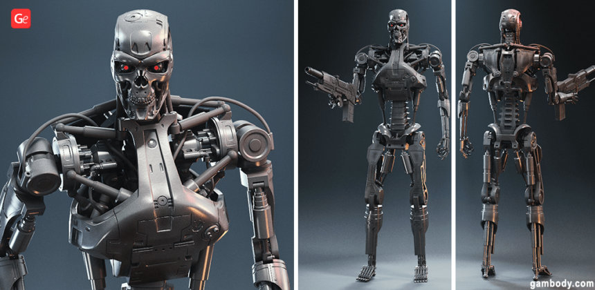 Terminator Endoskeleton as Humanoid Robot: 3D Printed Experiment