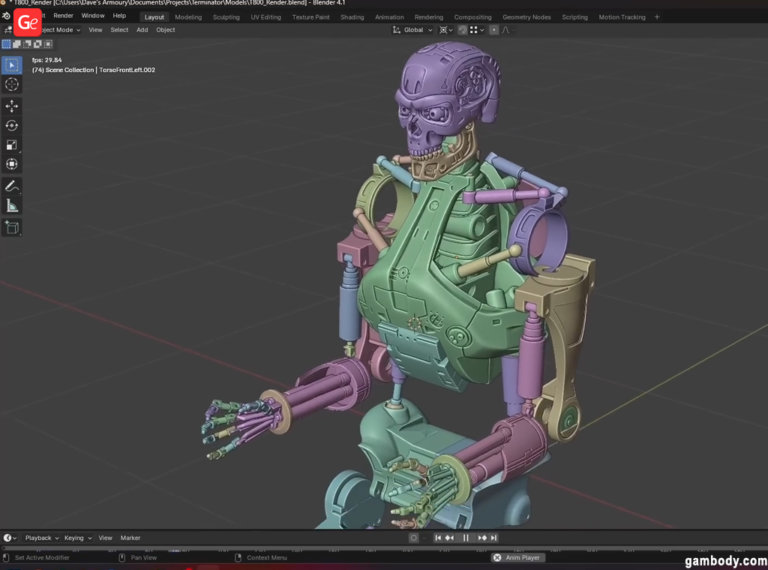 Terminator Endoskeleton as Humanoid Robot: 3D Printed Experiment
