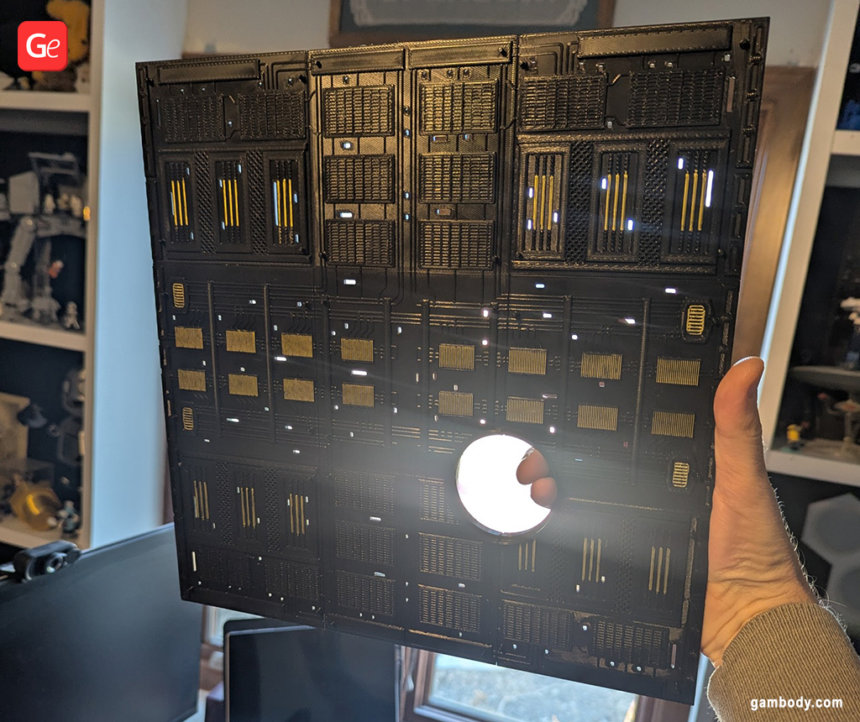 Borg Cube from Star Trek 3D Printed and Lit by a Talented Hobbyist