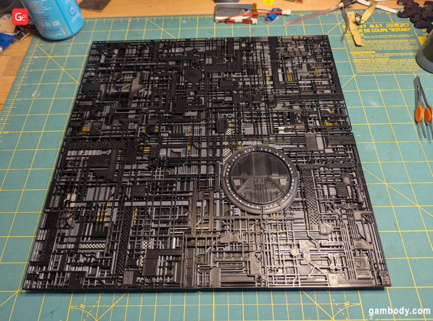 Borg Cube from Star Trek 3D Printed and Lit by a Talented Hobbyist