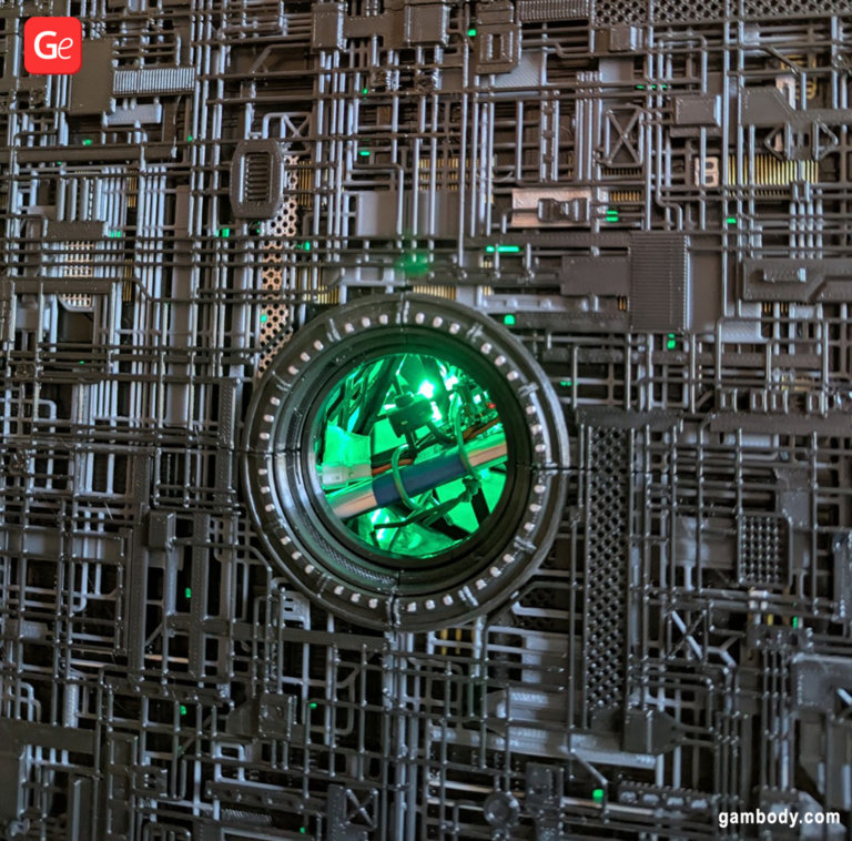 Borg Cube from Star Trek 3D Printed and Lit by a Talented Hobbyist