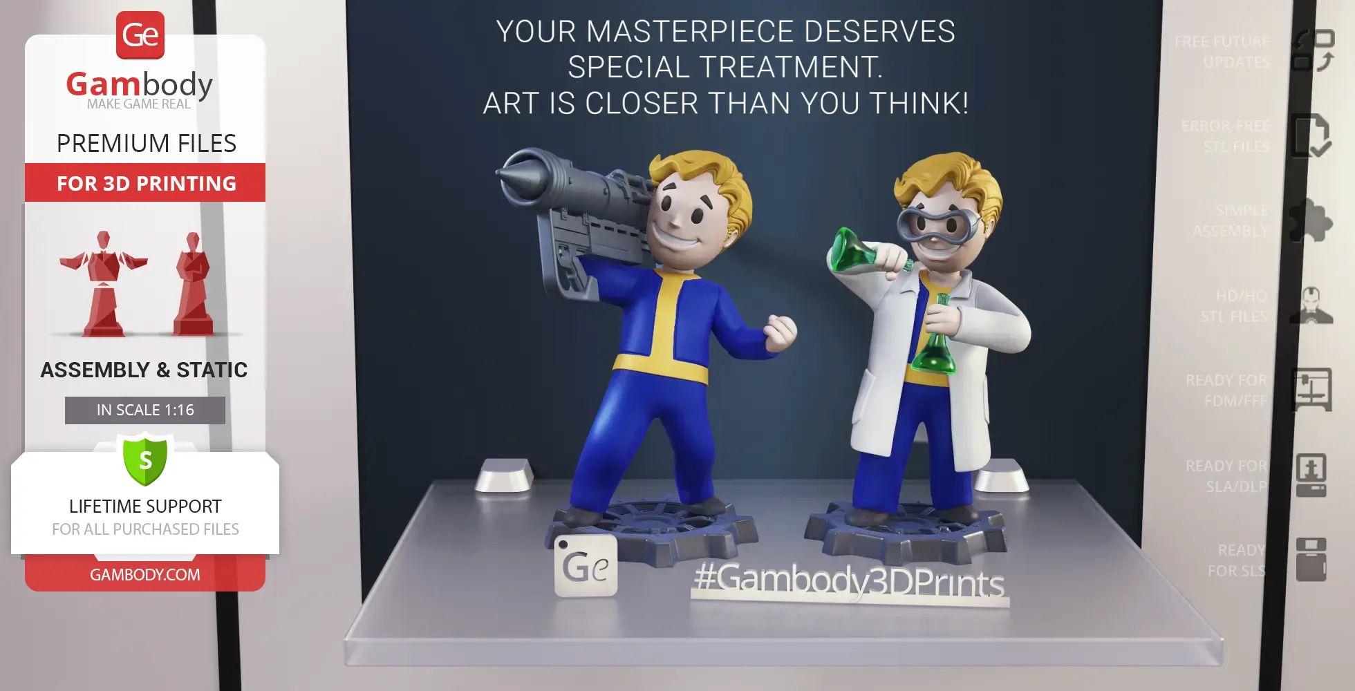 Fallout Vault Boy Big Guns & Chemist - 3D Print Models | Gambody