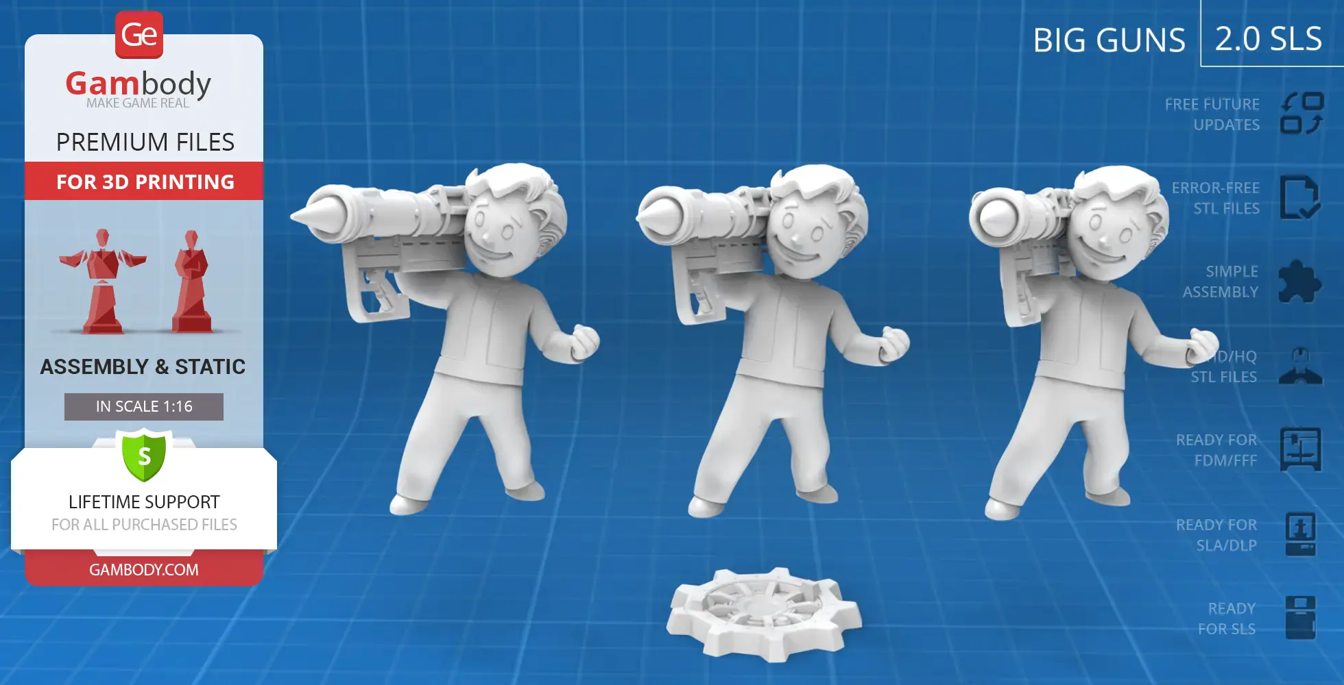 Fallout Vault Boy Big Guns & Chemist - 3D Print Models | Gambody