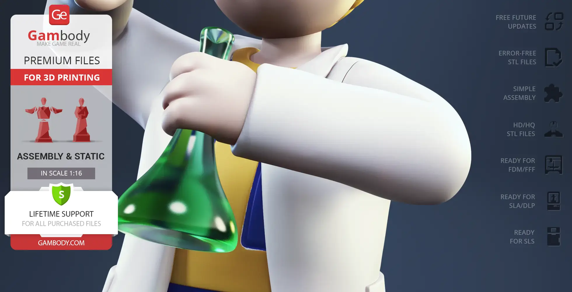 Fallout Vault Boy Big Guns & Chemist - 3D Print Models | Gambody