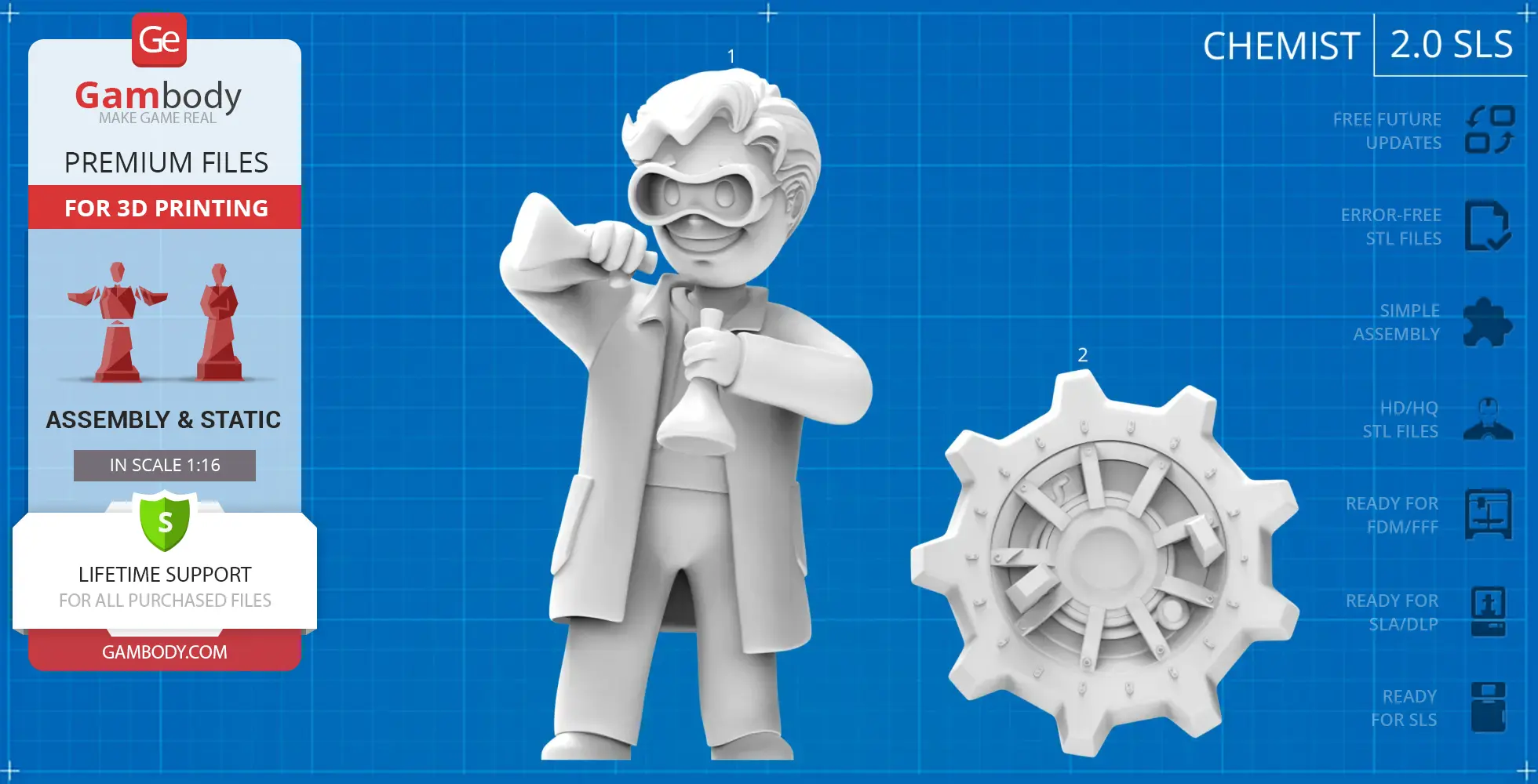 Fallout Vault Boy Big Guns & Chemist - 3D Print Models | Gambody