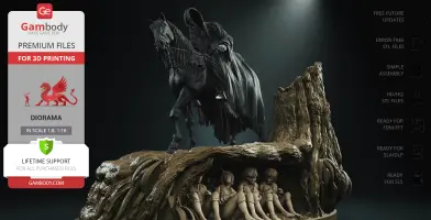 Nazgul & Hobbits in Diorama - STL files | Gambody
