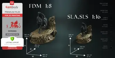 Nazgul & Hobbits in Diorama - STL files | Gambody