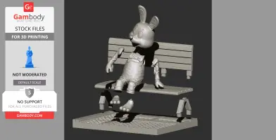 Robbie the Rabbit 3D Printing Figurine - STL files for 3D Printing ...