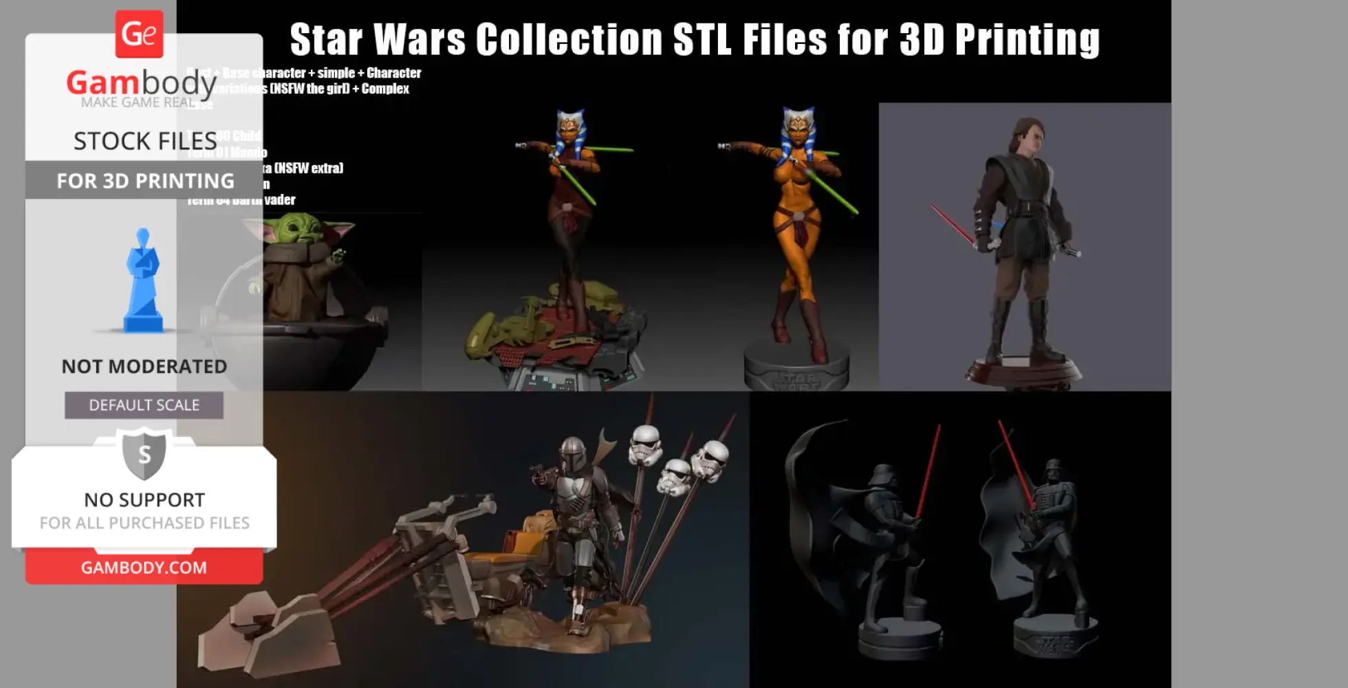 Star Wars Collection: Grogu, Mandalorian, Ahsoka, Anakin, Darth Vader ...