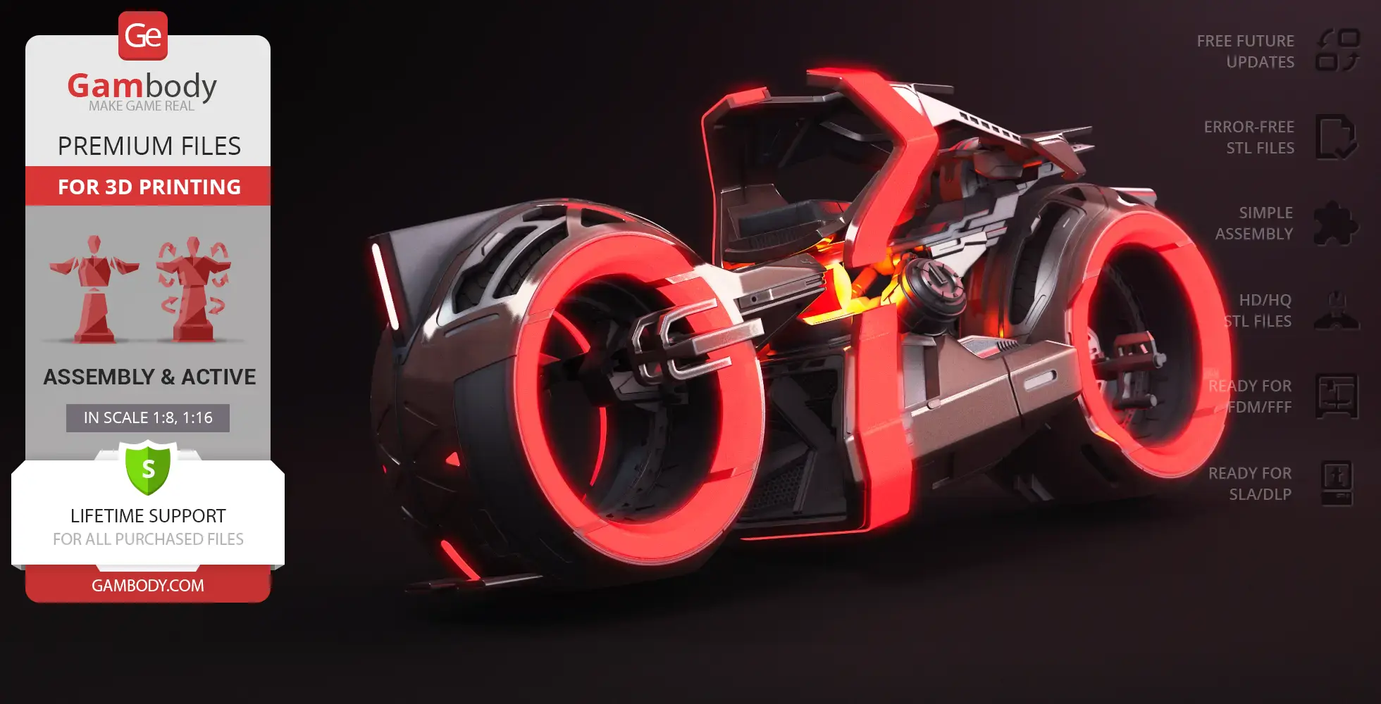 TRON Ares Light Cycle - 3D Models & STL Files | Gambody