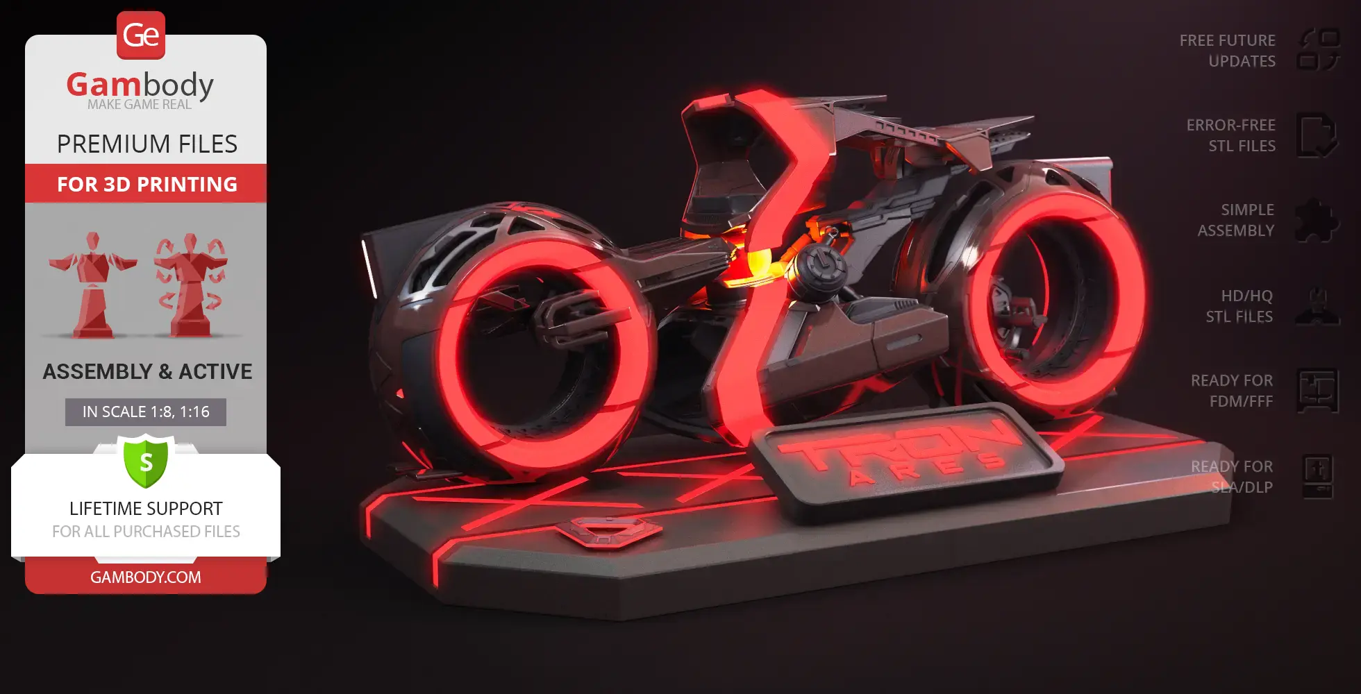 TRON Ares Light Cycle - 3D Models & STL Files | Gambody