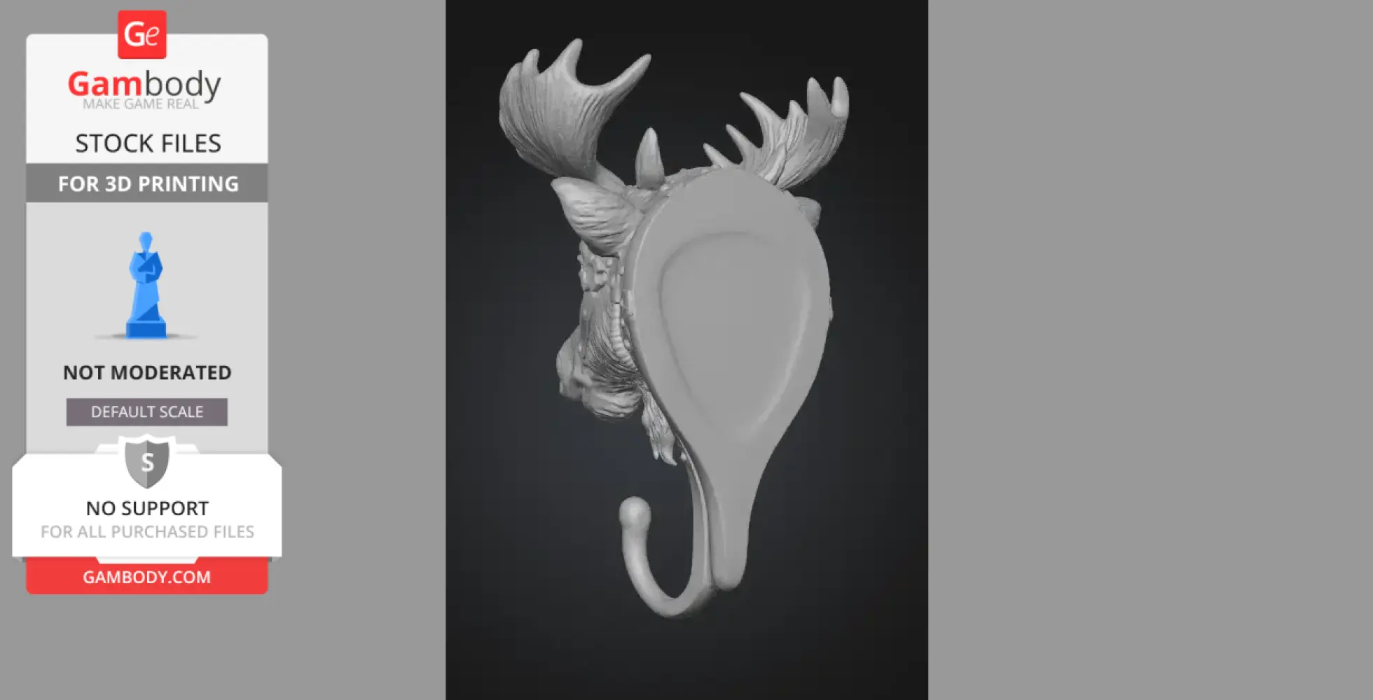 Steampunk Moose Head Wall Hook – STL files | Gambody Stock