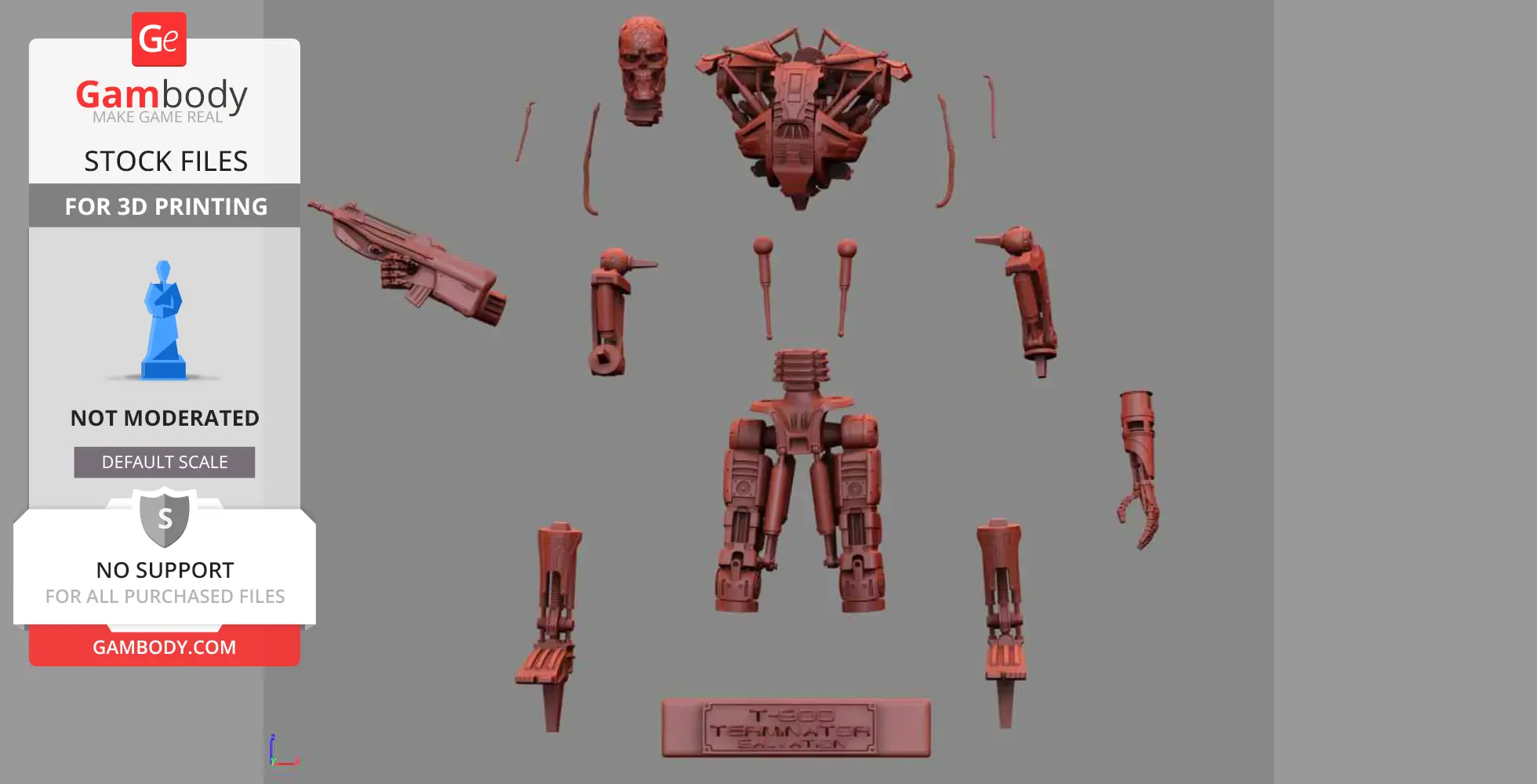 T-600 Terminator Salvation - STL files for 3D Printing | Gambody Stock