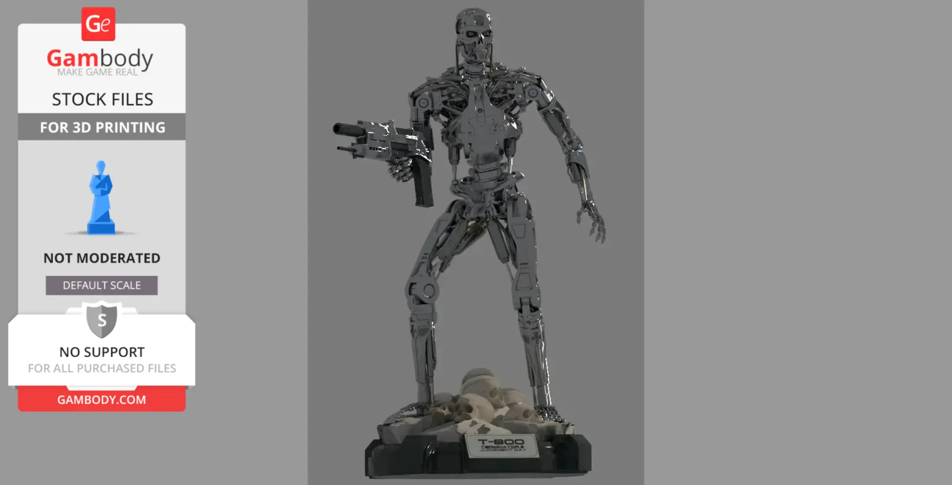 T-800 Terminator 2 Judgment Day High Detal - STL files for 3D Printing ...
