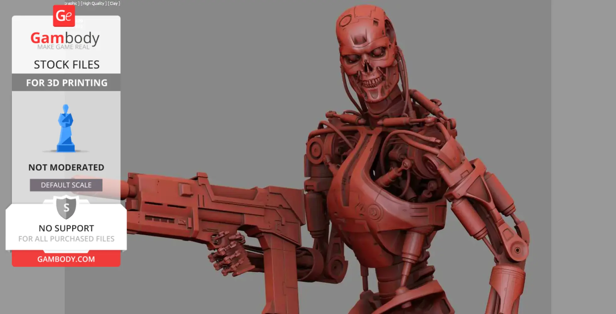 Terminator T-800 Endoskeleton Rekvizit T2 V2 High Detal - STL files for ...