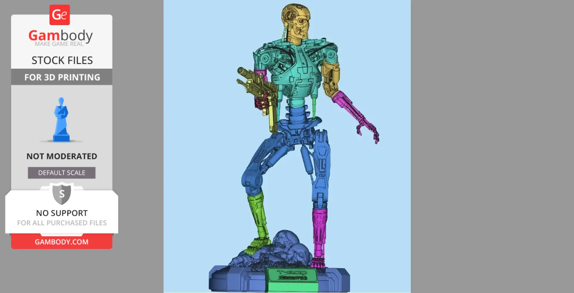 T-800 Terminator 2 Judgment Day V2 High Detal - STL files for 3D ...