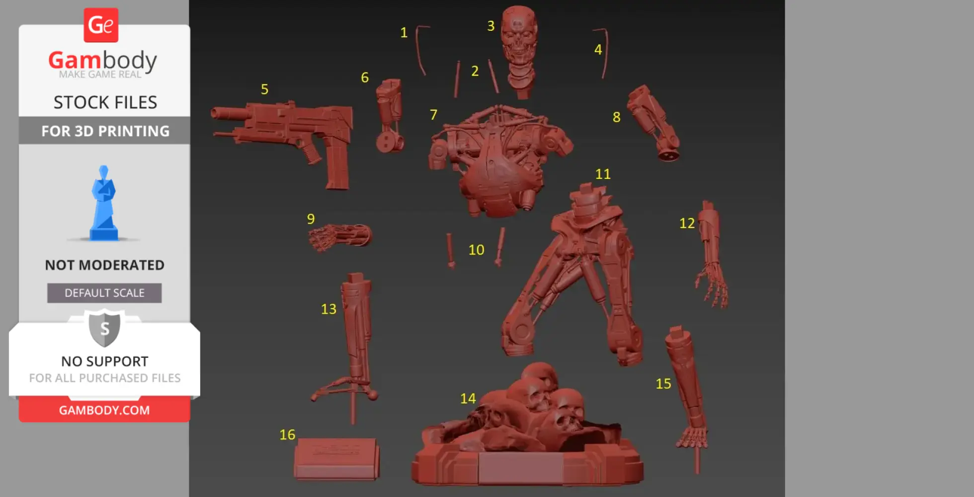 T-800 Terminator 2 Judgment Day - STL files for 3D Printing | Gambody Stock