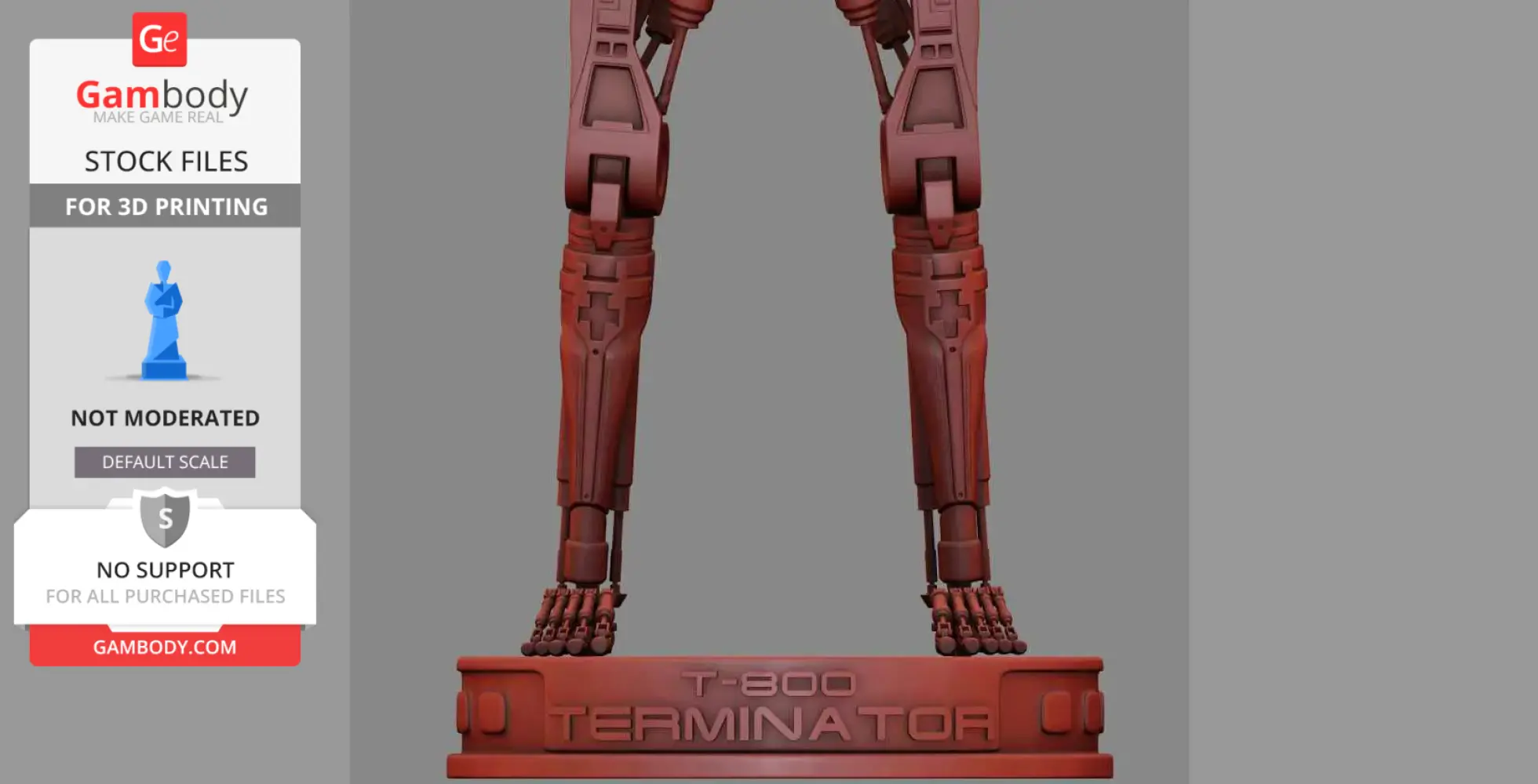 T-800 Terminator High Detal - STL files for 3D Printing | Gambody Stock