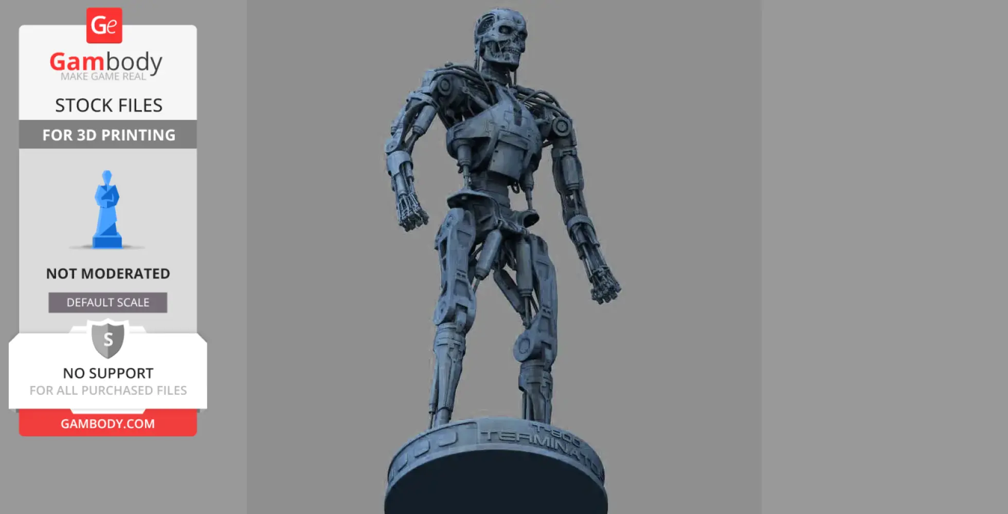 T-800 Terminator High Detal - STL files for 3D Printing | Gambody Stock