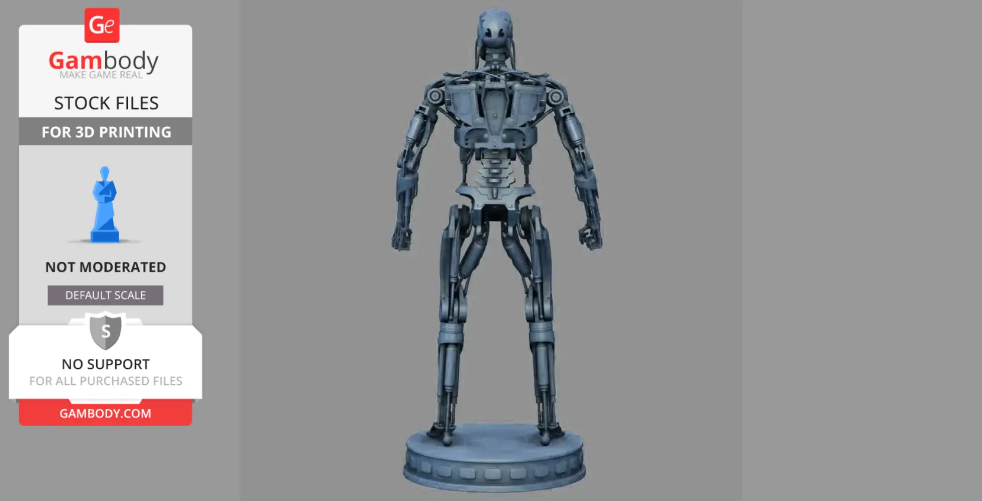 T-800 Terminator High Detal - STL files for 3D Printing | Gambody Stock