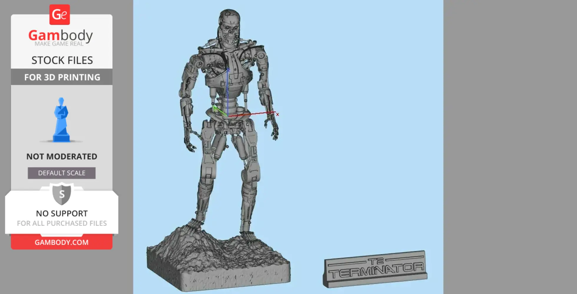 T-800 T2 TERMINATOR - STL files for 3D Printing | Gambody Stock
