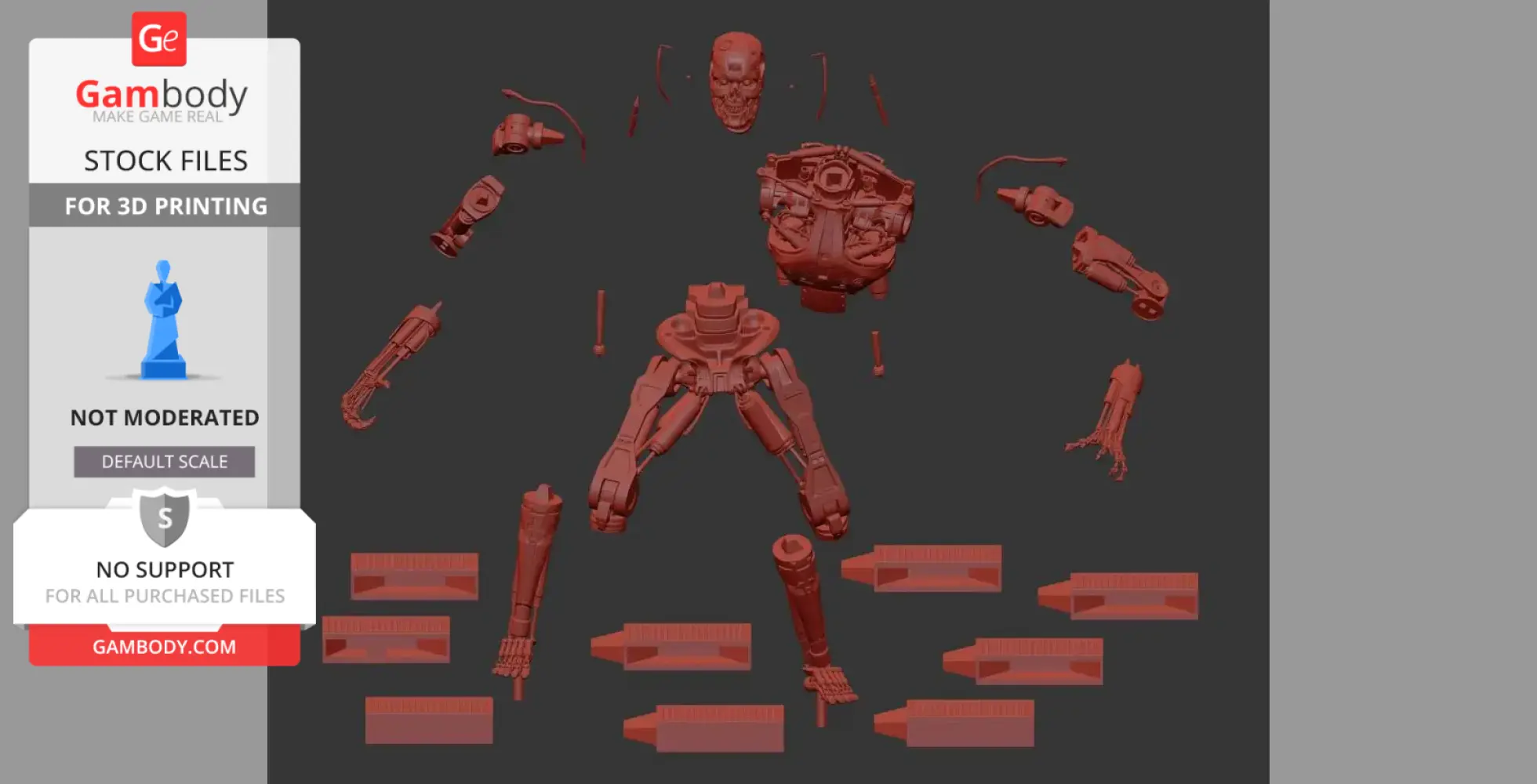 Terminator T-800 Endoskeleton T1 V4 - STL files for 3D Printing ...