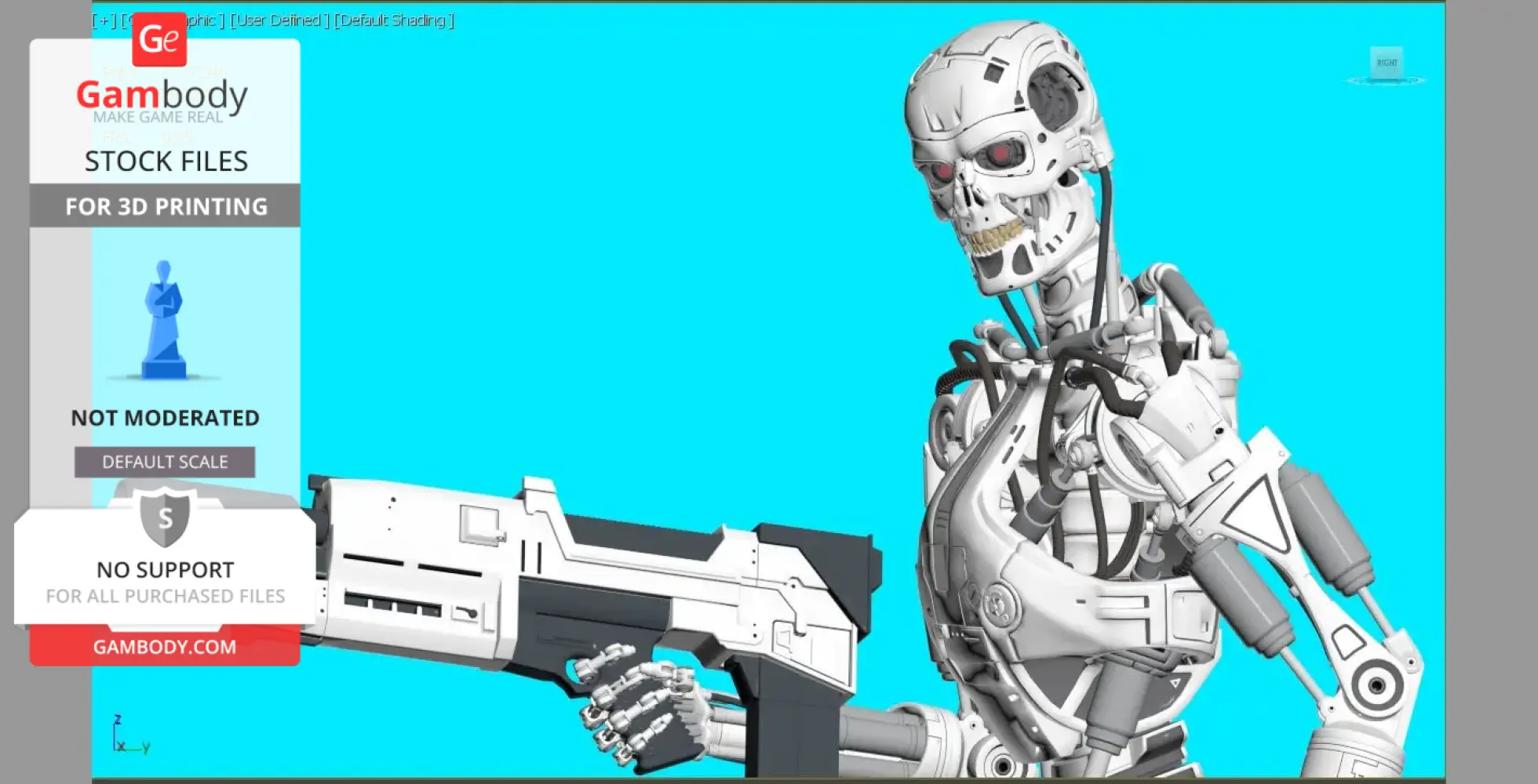 Terminator T-800 Endoskeleton Rekvizit T2 - STL files for 3D Printing ...
