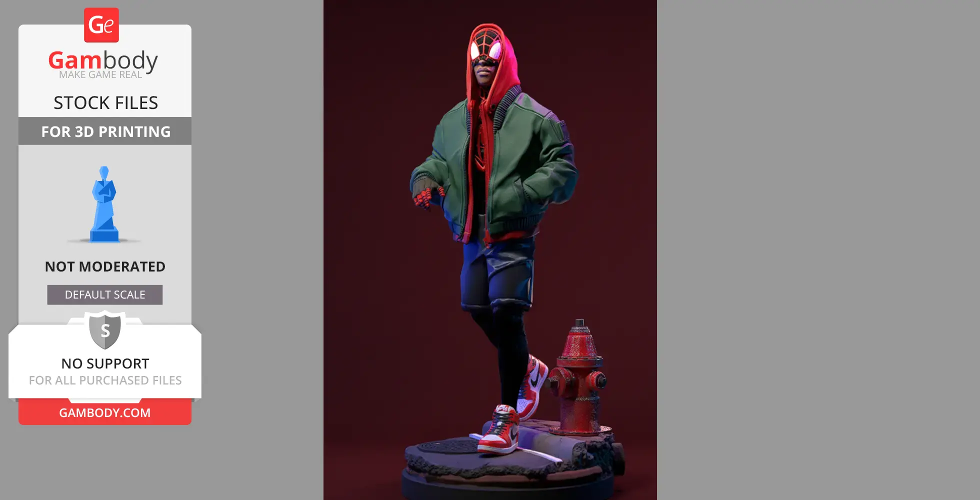 Miles Morales Urban Vibes Statue - 1/6 Scale 3D Printable Model
