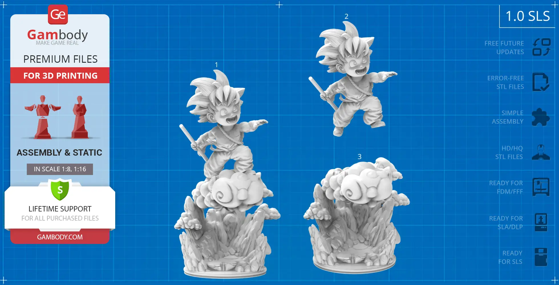 Kid Goku on Flying Nimbus - Anime 3D Models | Gambody