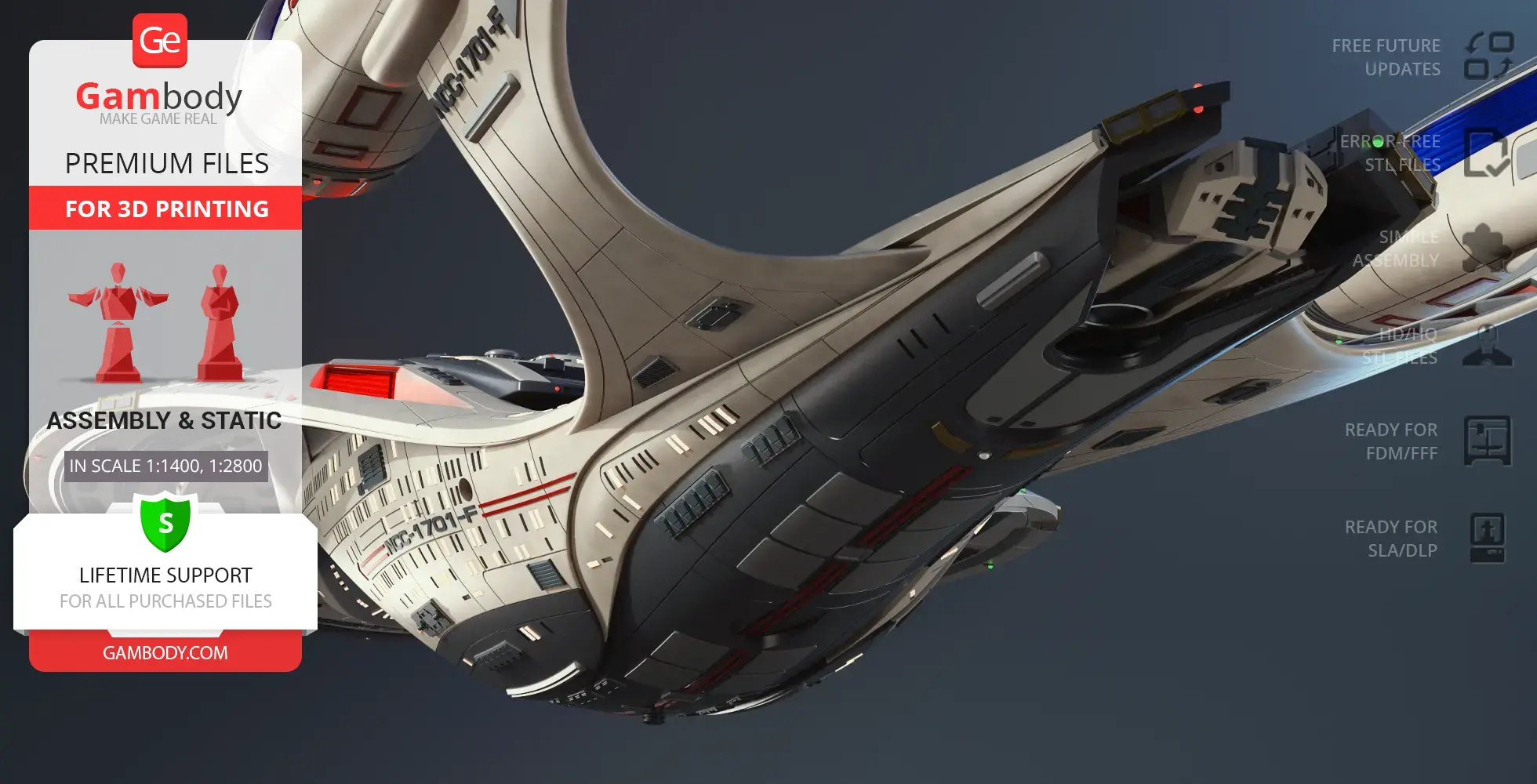 USS Enterprise NCC 1701 F - 3D Models & STL Files | Gambody