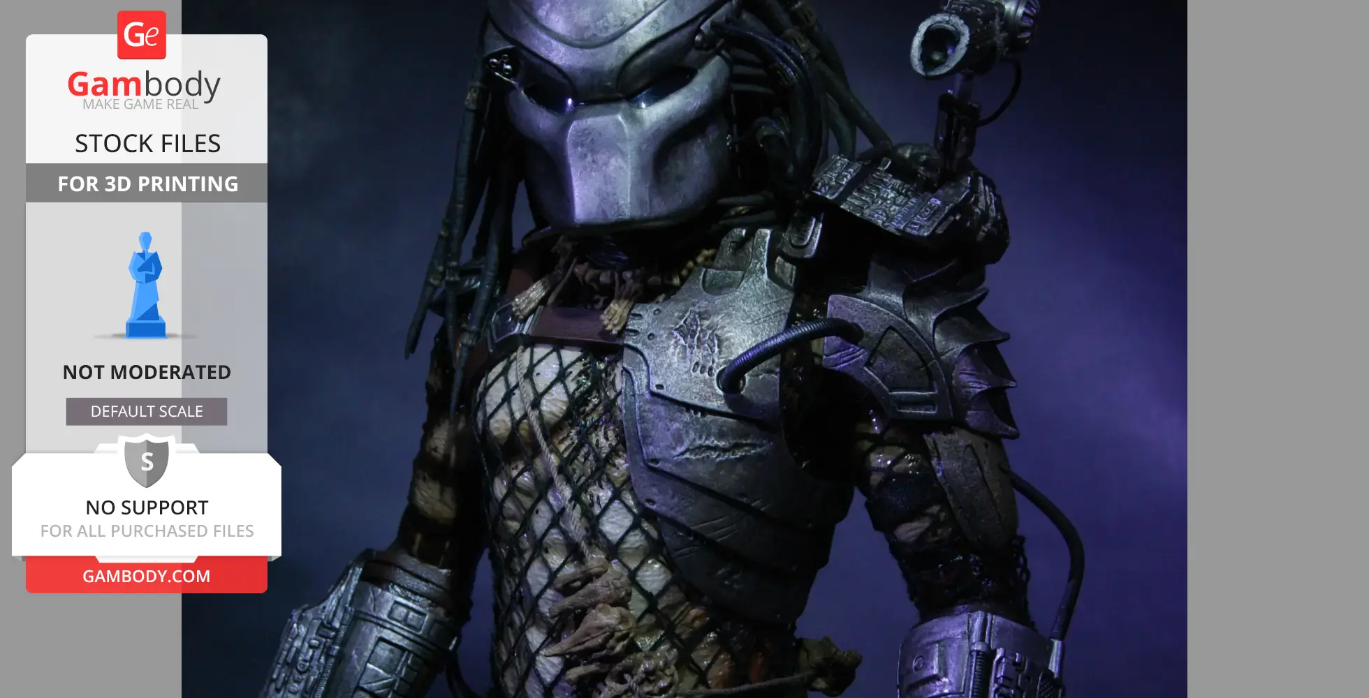 Predator Armor Bust - STL & OBJ File for 3D Printing | Gambody Stock