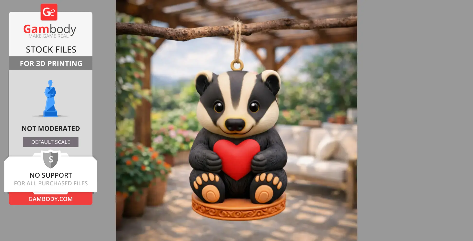 Cute Badger - 3D Print Files | Gambody Stock